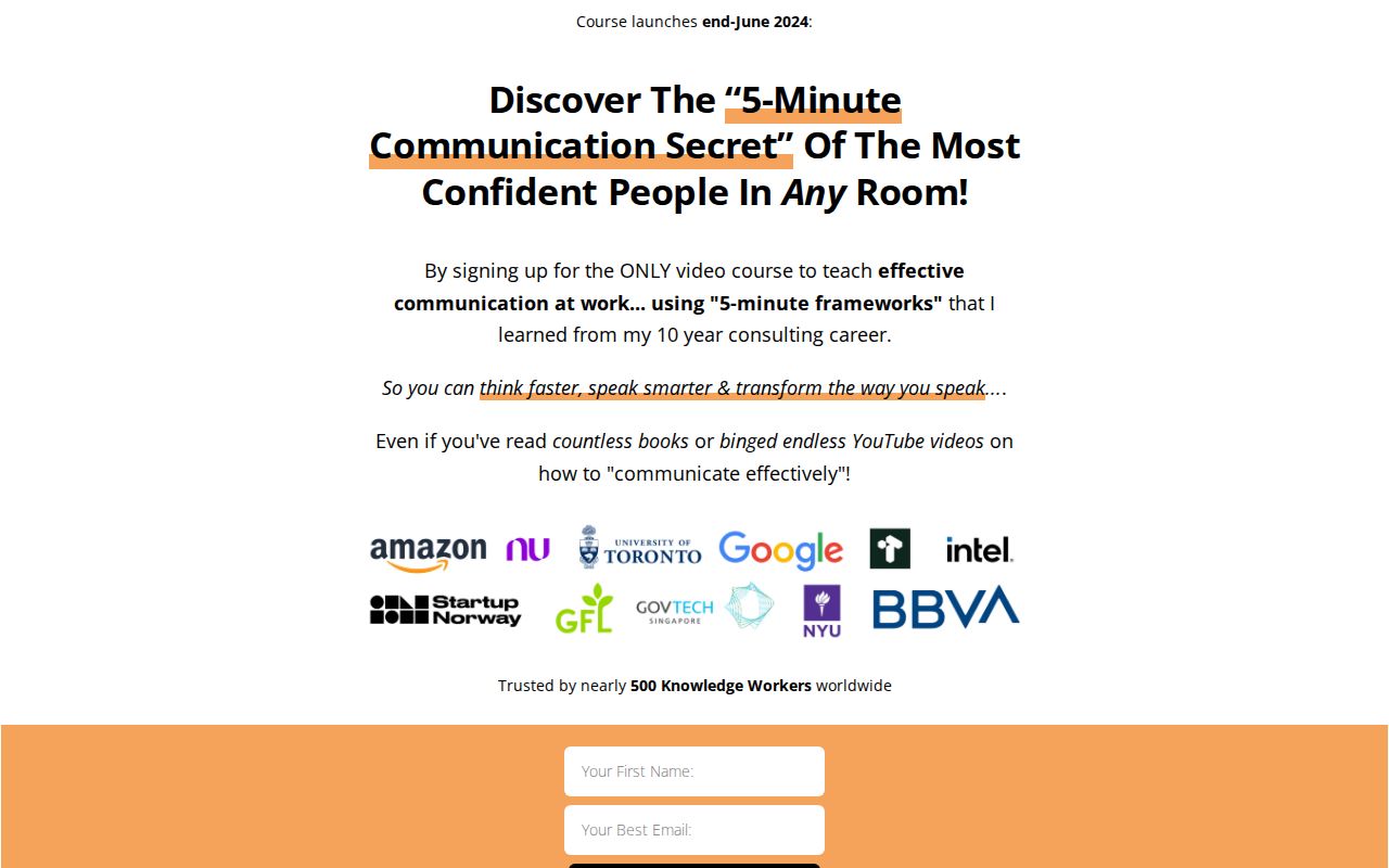 The 5 Minute Communication Framework